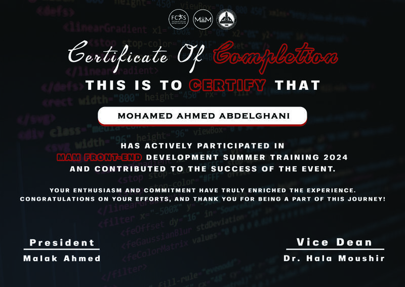 Mohamed Ahmed | Portfolio